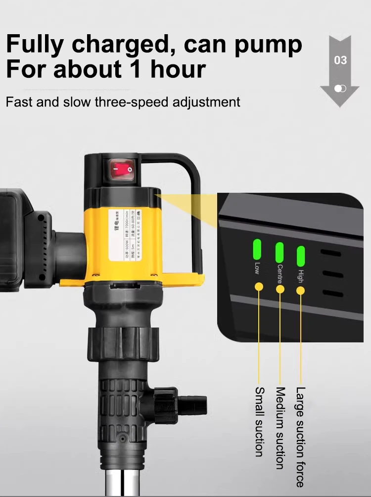 220V Portable Cordless Chemical Pump - High Viscosity Liquid Transfer