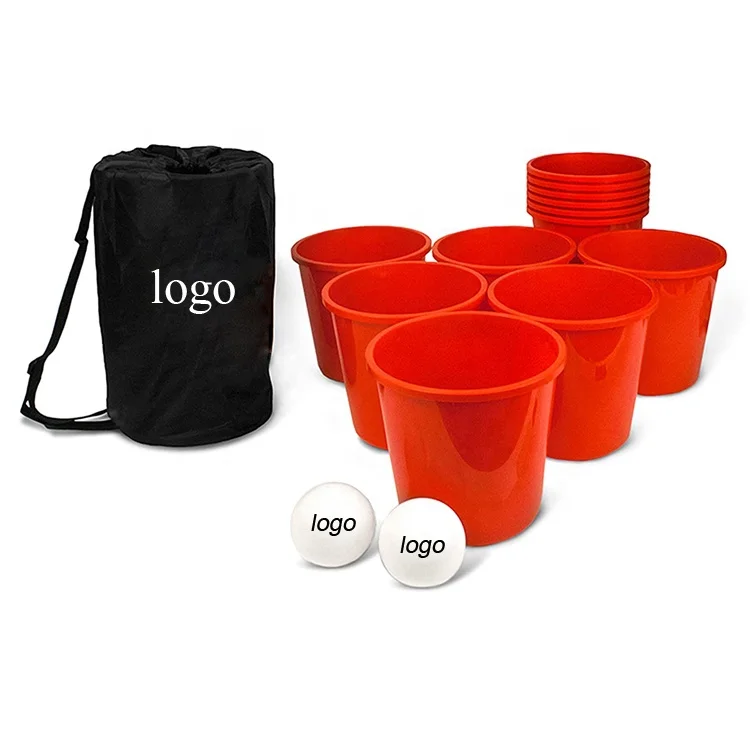 Outdoor Durable Cup Bucket Giant Pong Ball 7 Throwing Game For Yard ...