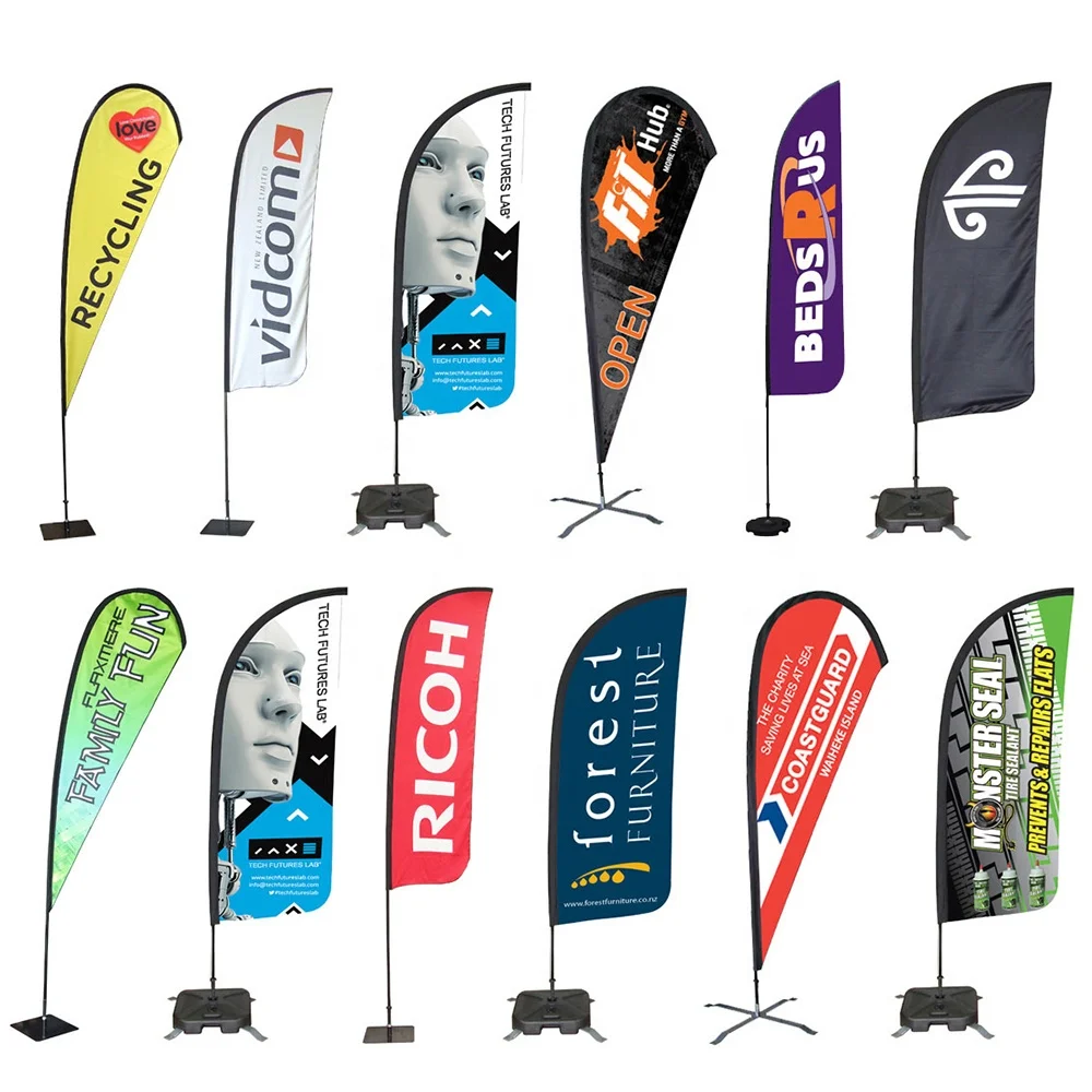 Custom Outdoor Beach Flag Banners - Double Side Printing