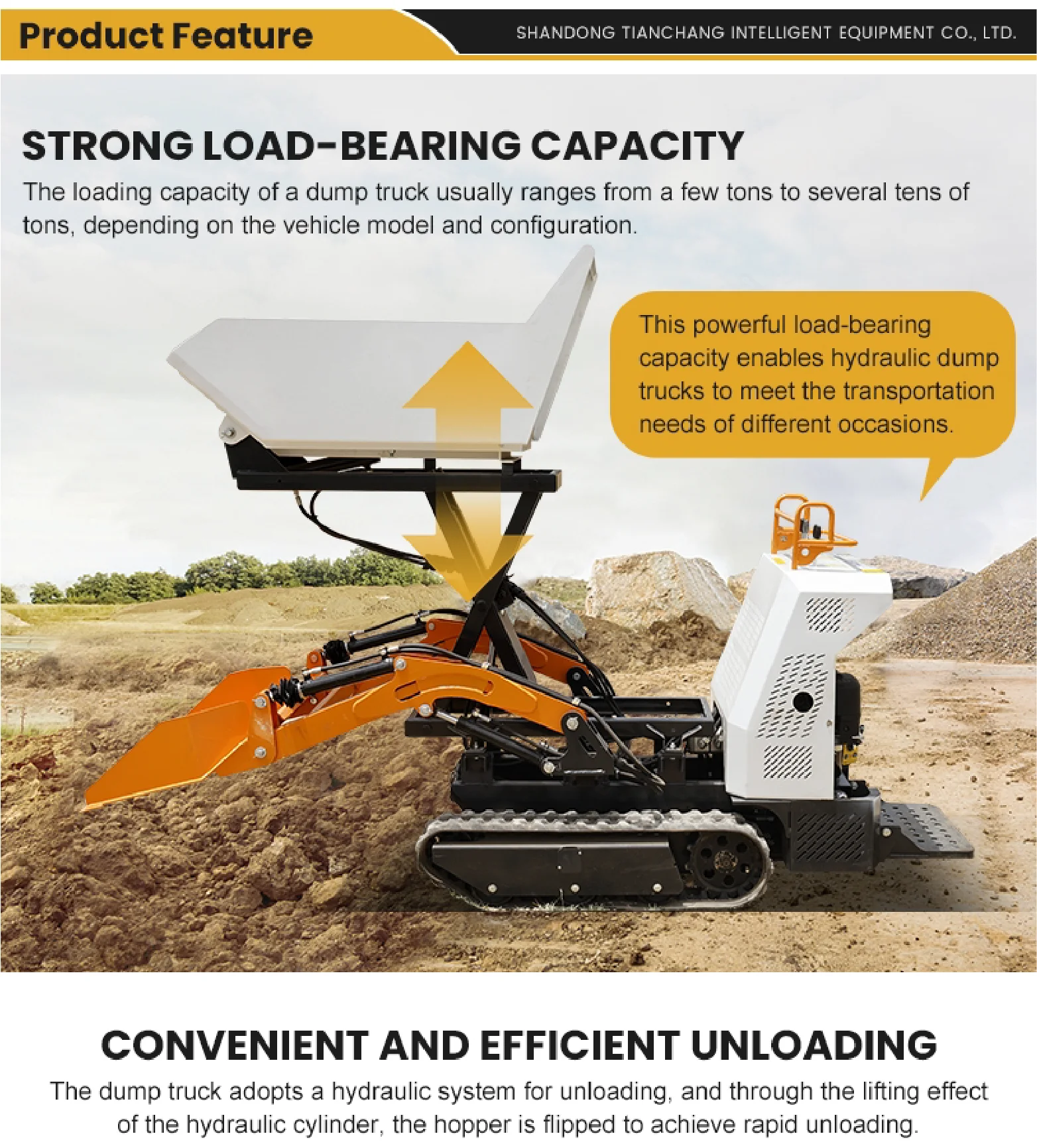 500kg Portable Dumper Mini Transporter Construction Hydraulic Diesel ...
