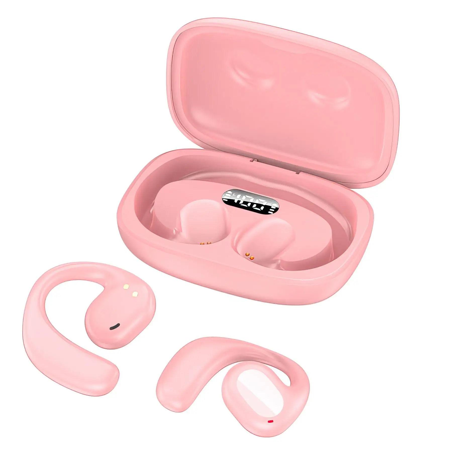 Ear-hook Ows Tws Bone Conduction Wireleless Earphones With Digital Led ...