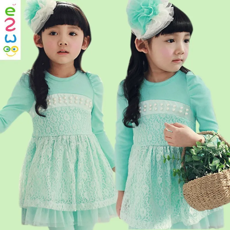 Wholesale Child Clothes Girls Puffy Green Evening Girl Dresses For Kids ...