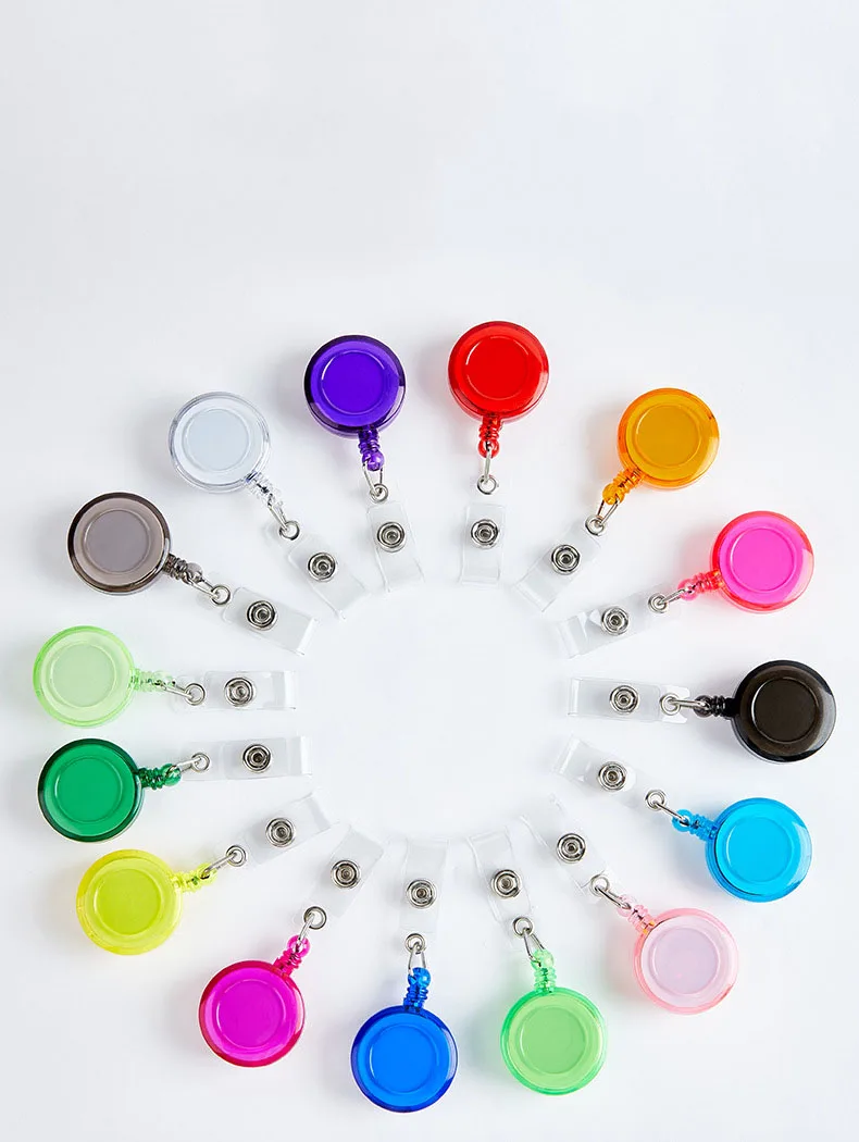 Clear Candy Color Plastic Id Badge Reel Business Card Holders Nurse ...