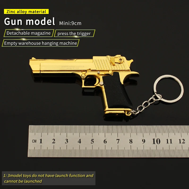 9cm Metal Gun Keychain Pistol Desert Eagle Pendant Guns Realistic Full ...
