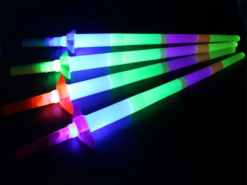 New Rainbow Laser Sword Extendable Light Up Toys Flashing Wands Led ...