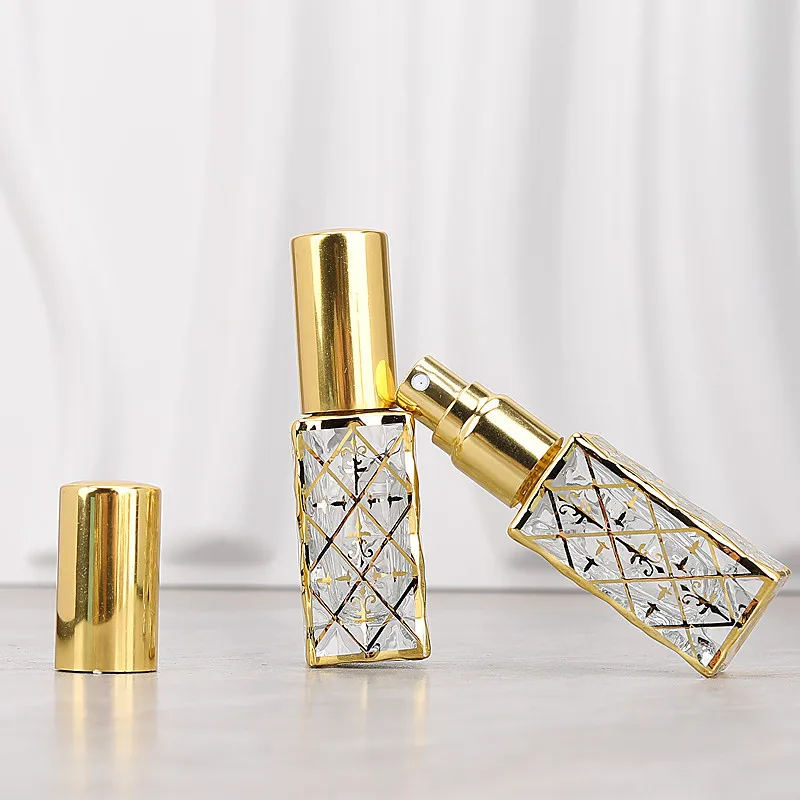 Refillable Pocked Glass Perfume Bottle 12ml Electroplating Portable ...