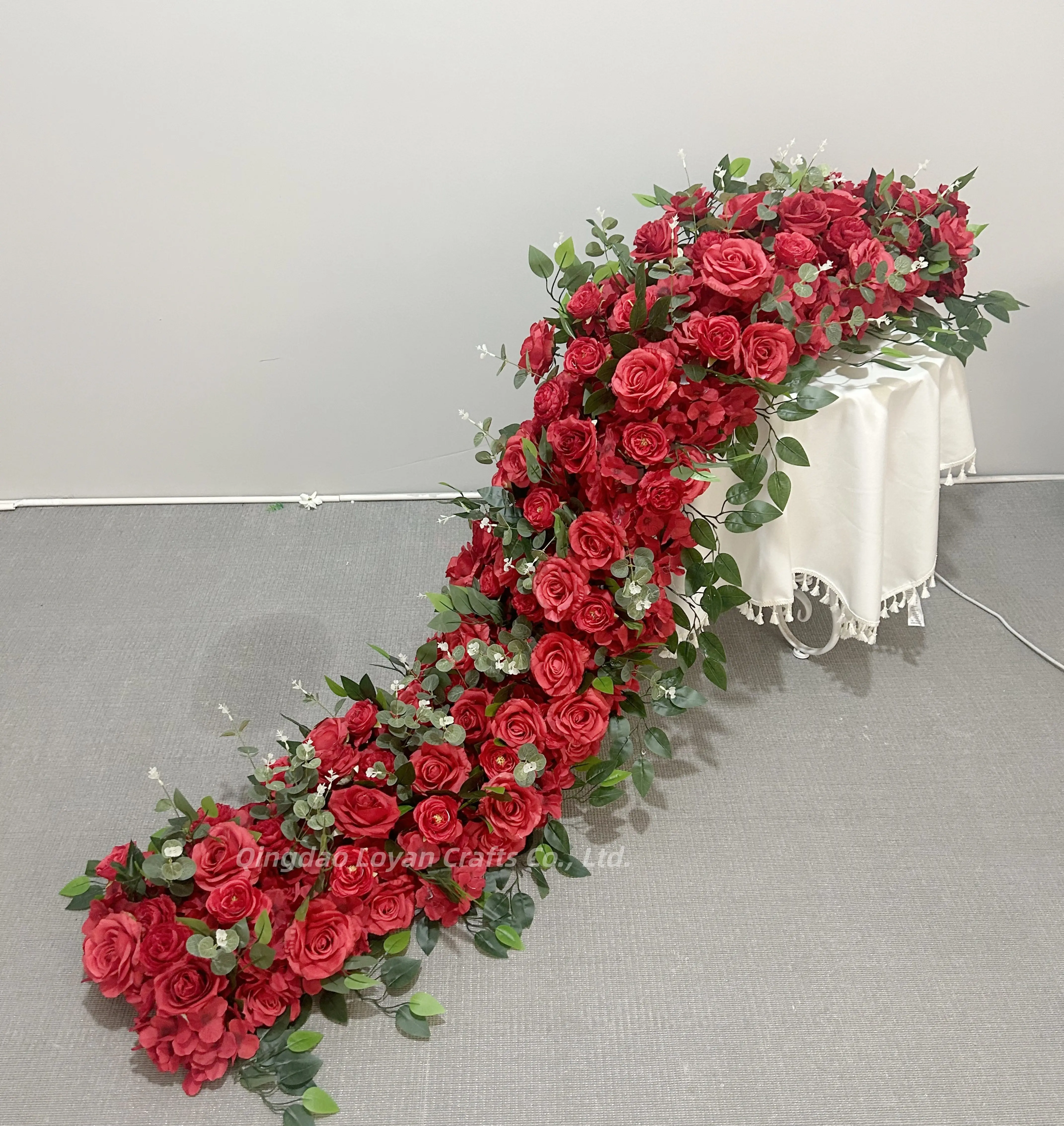 Wholesale High Quality Silk Rose Flowers Runners Floral Aisle Runner ...
