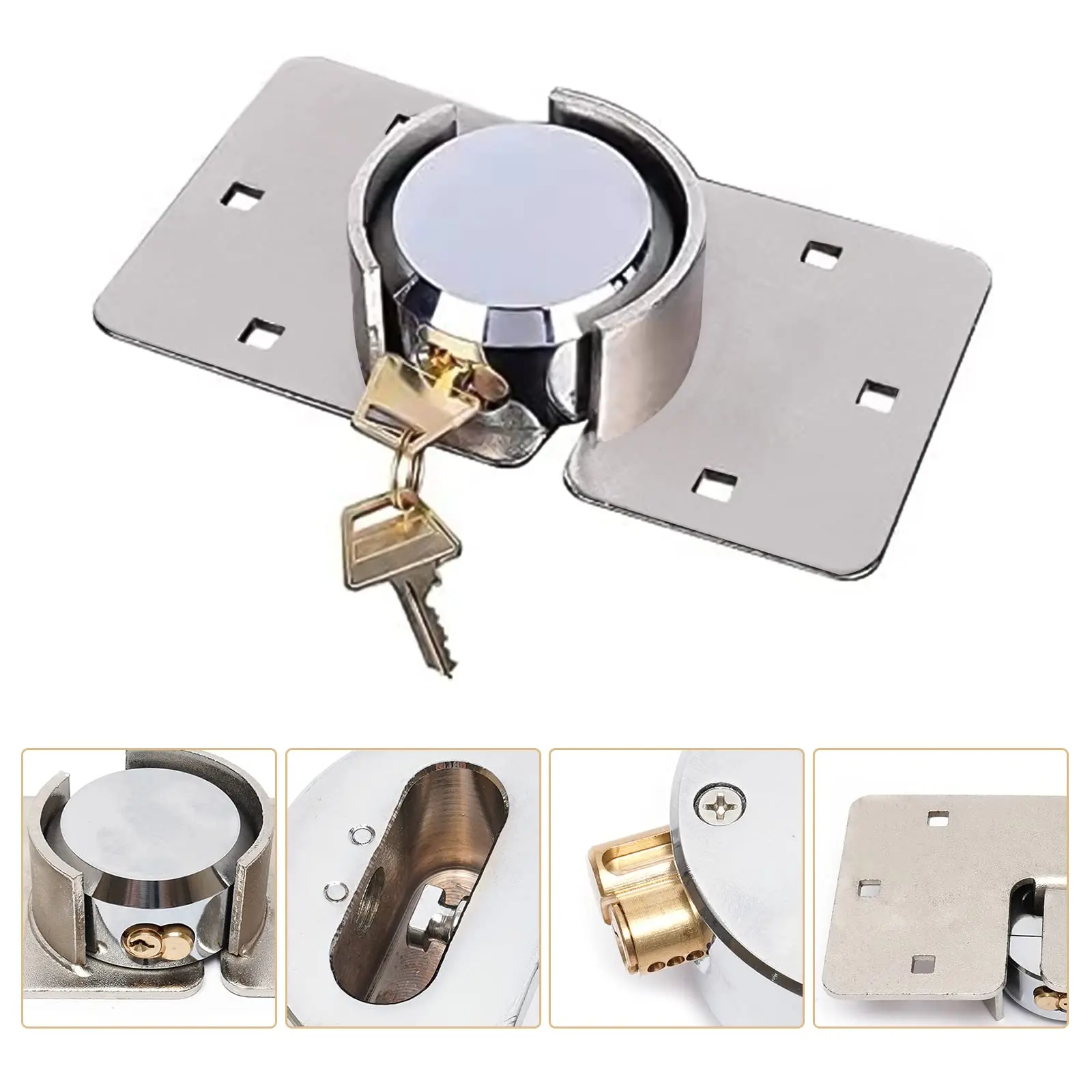 73mm Garage Door Safety Cargo Van Hockey Reinforced Hidden Shackle Lock ...
