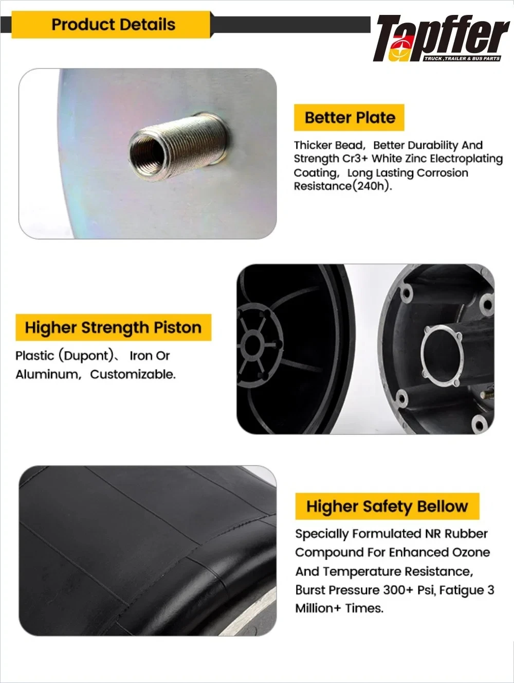 Rolling Lobe Rubber Air Spring 1k 6833 And Trailer Air Bags - Buy Air ...