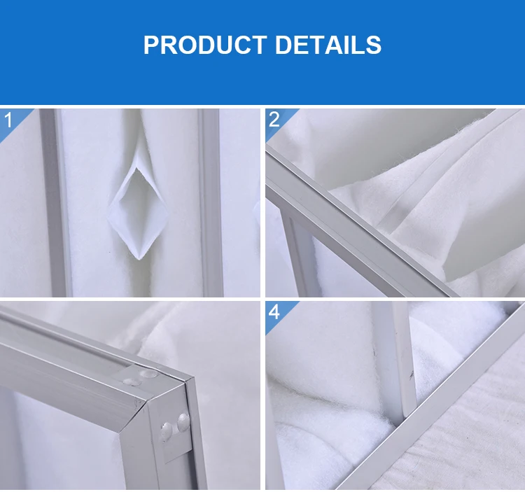 F6 F7 F8 Air Handler Filter Bag Fiberglass Media Factory Cheap Price ...