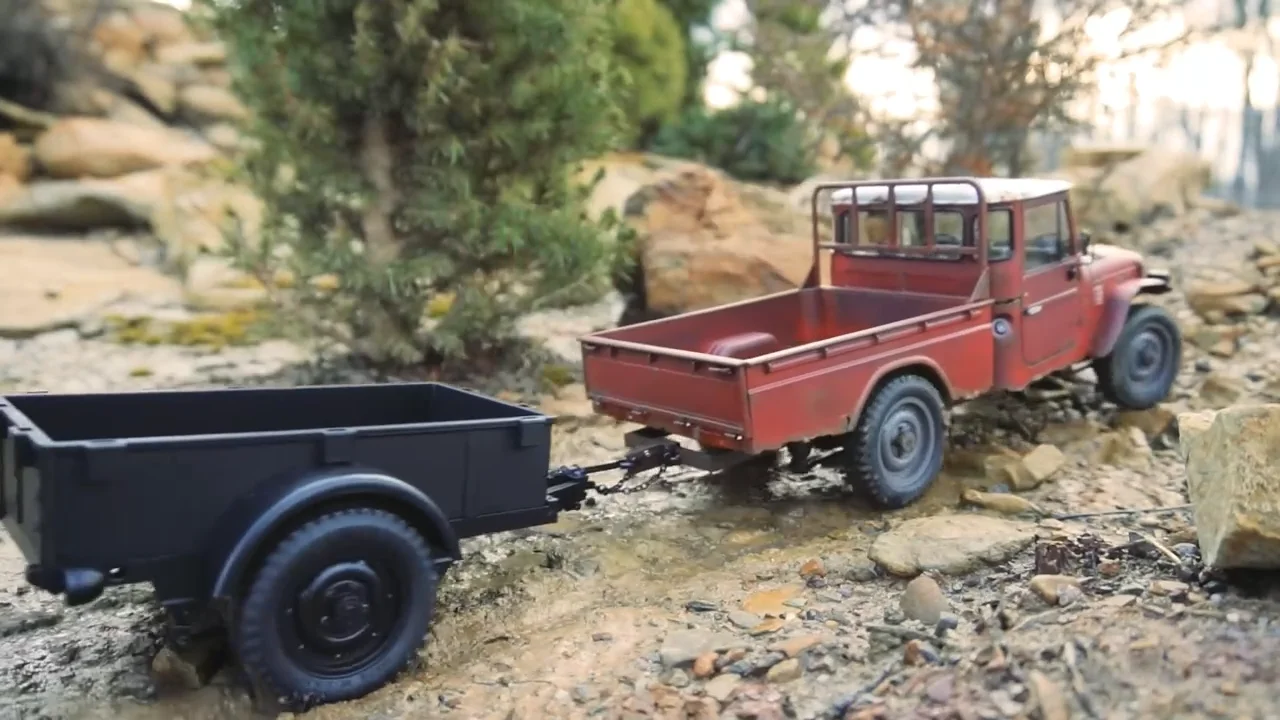 Fcx18 Land Cruiser 80 Utility Trailer A Black For Fms Rochobby 1:18 ...