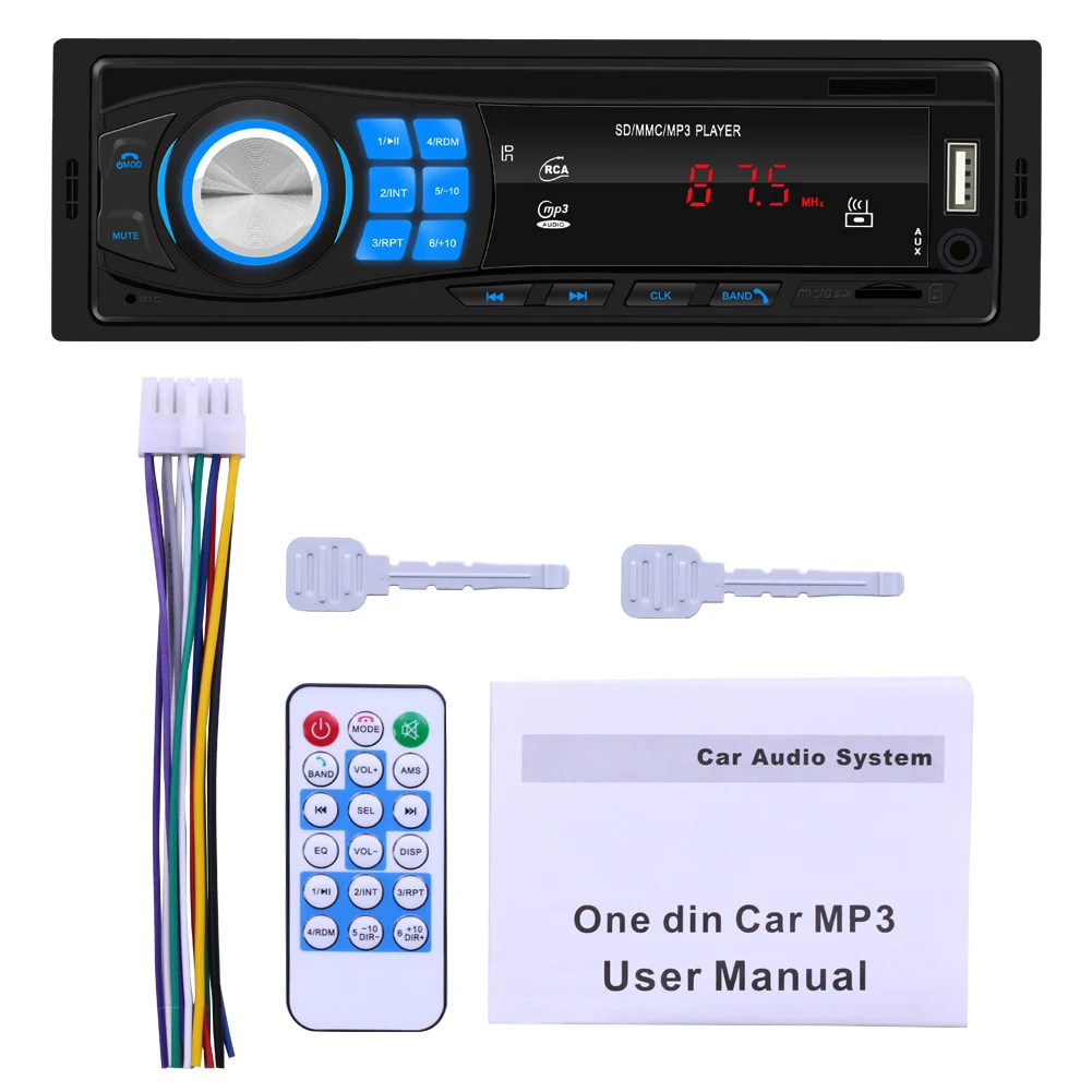 Shengpintong 12 Pin Connector - 12V Car Radio with Bluetooth