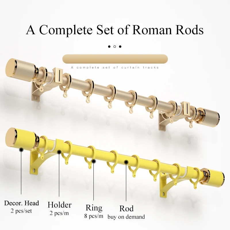 Space Series Roman Rods - Heavy Duty Metal Curtain Poles