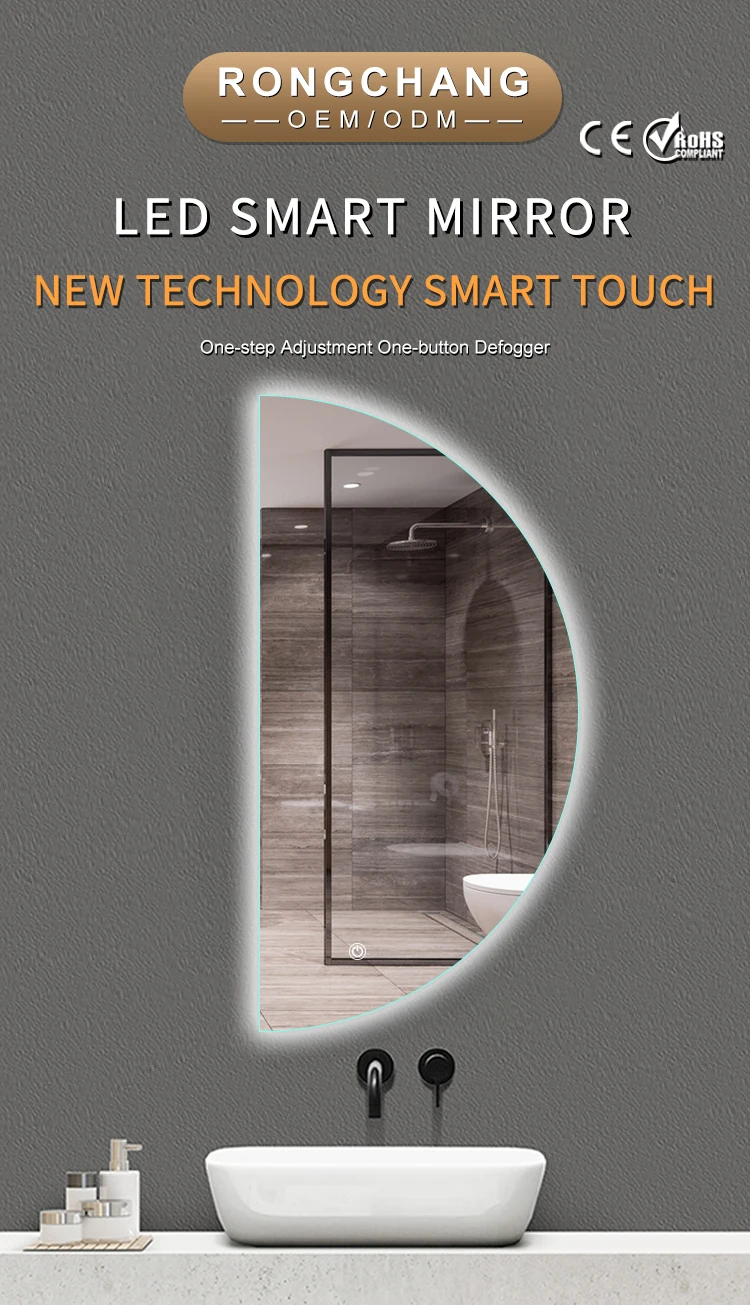 Led Bathroom Mirror With Lights Vanity Dimmable Wall Hanging Smart ...