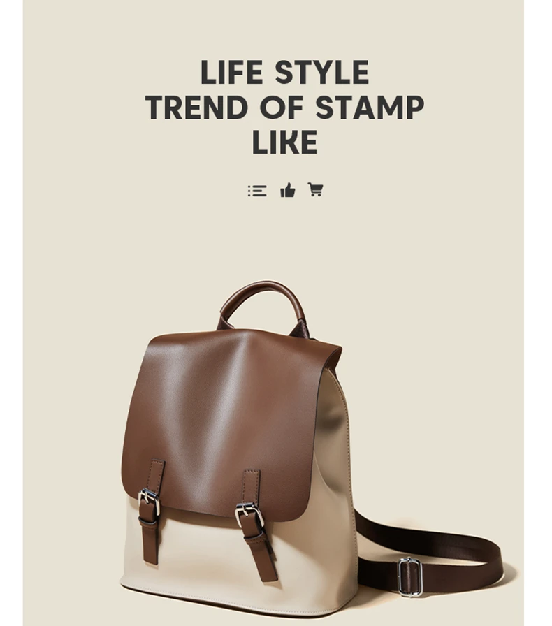 Foxer Fashion Women Split Leather Backpacks Large Capacity Business ...