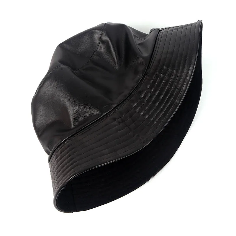 Premium Quality Pu Leather Caps,Plain Blank Pu Leather Bucket Hats ...