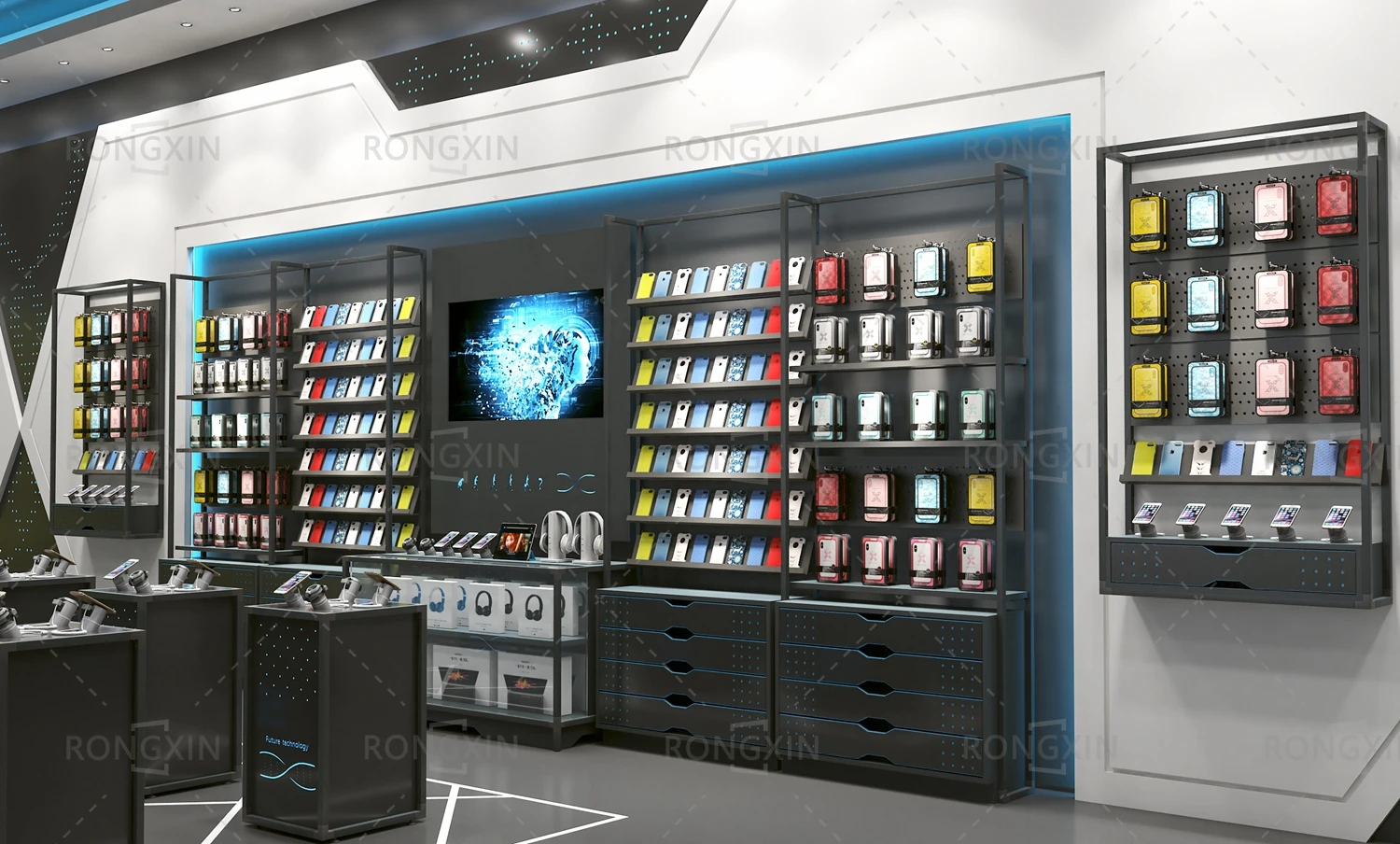Modern Mobile Phone Shop Interior Design - RONGXIN Display Stands
