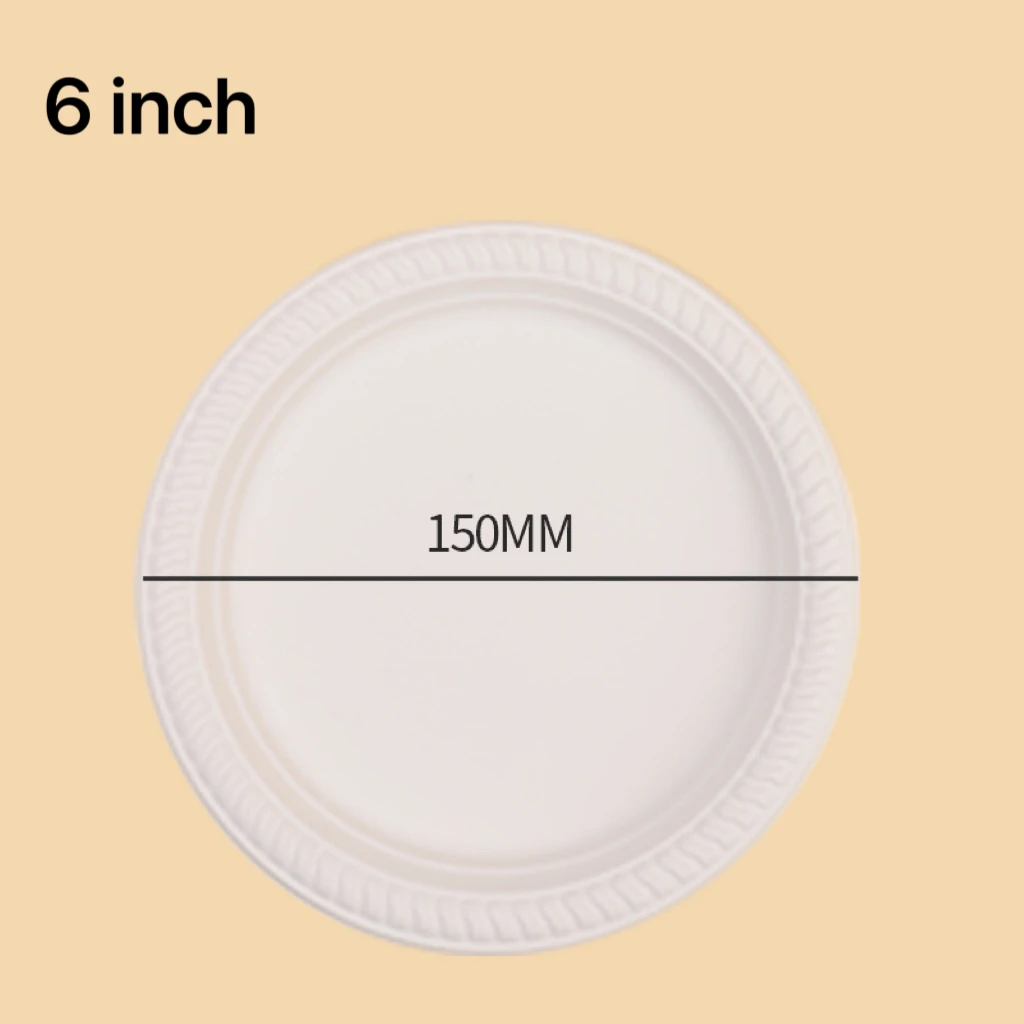 6 Inch Biodegradable Disposable Party Cornstarch Tableware Plates ...