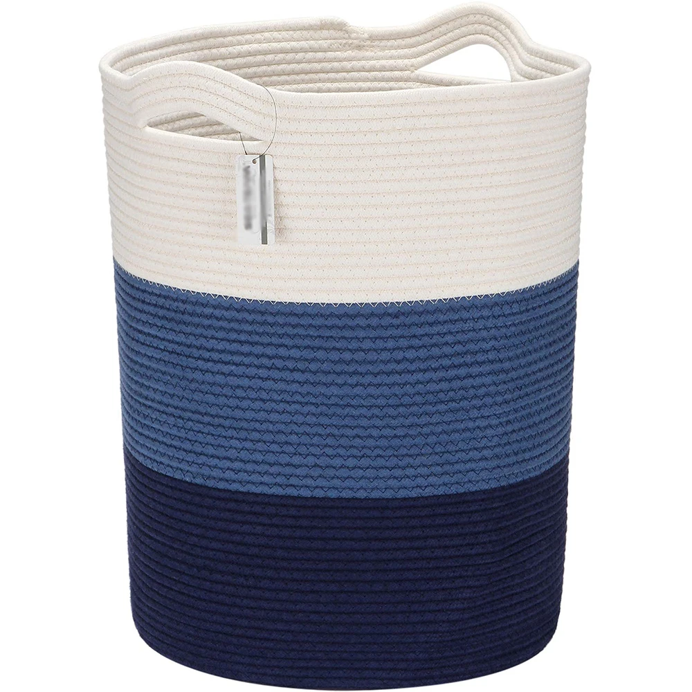 Round Cotton Rope Basket Pets Toy Storage Bin Chest For Dog Toys ...