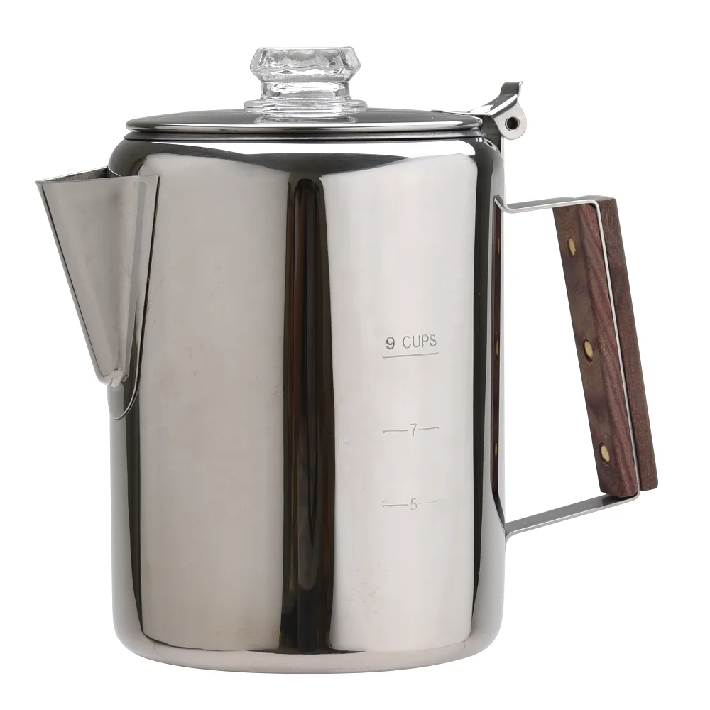 Percolator Coffee Maker Pot 9 Cups Stainless Steel Material Brew Coffee ...