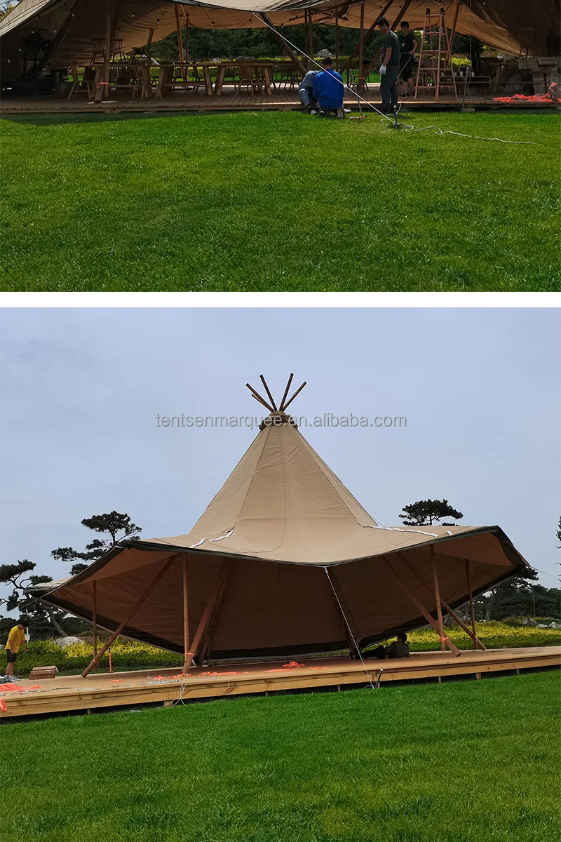Tipi Tent Outdoor Large Events Wedding Four-season Tent Canvas 20 - 400 ...