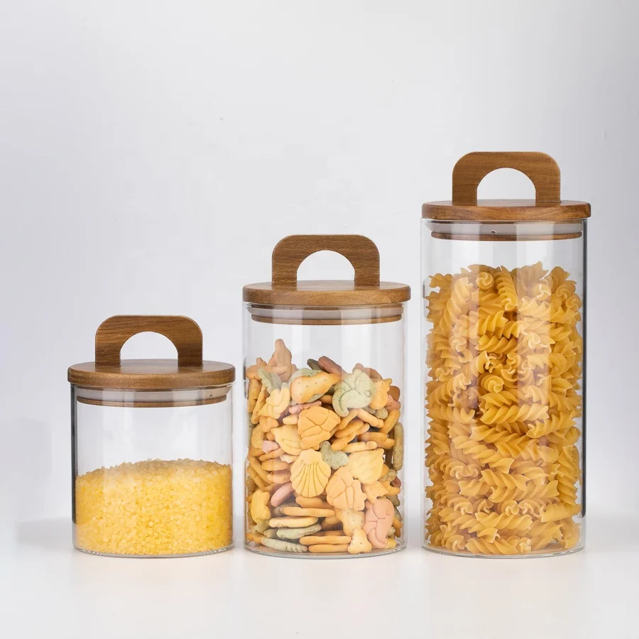 Glass Spaghetti Pasta Storage Container Tall Clear Airtight Food ...