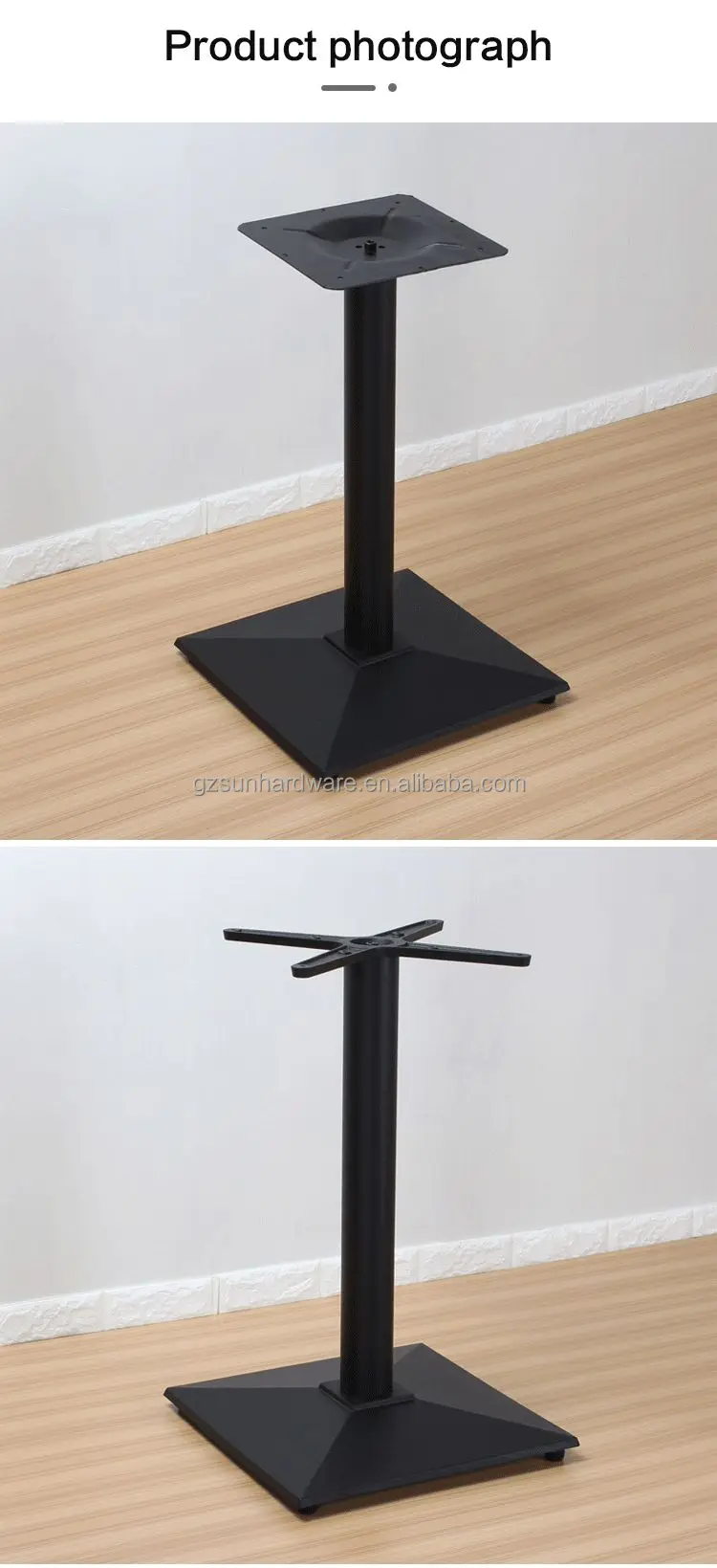 Wrought Iron Dining Table Base Square Large Round Table Base Black Leg ...