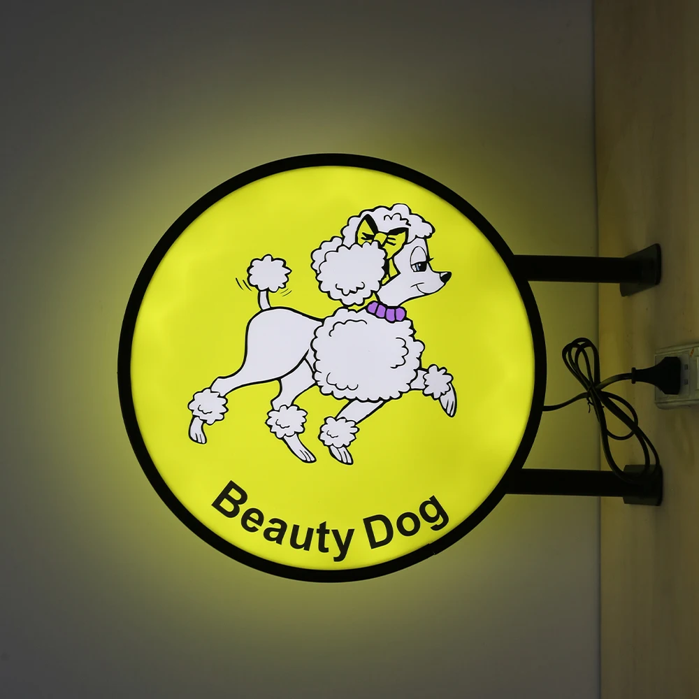 Custom Business Sign Logo Signage Indoor Wall Round Led Lights Logo ...