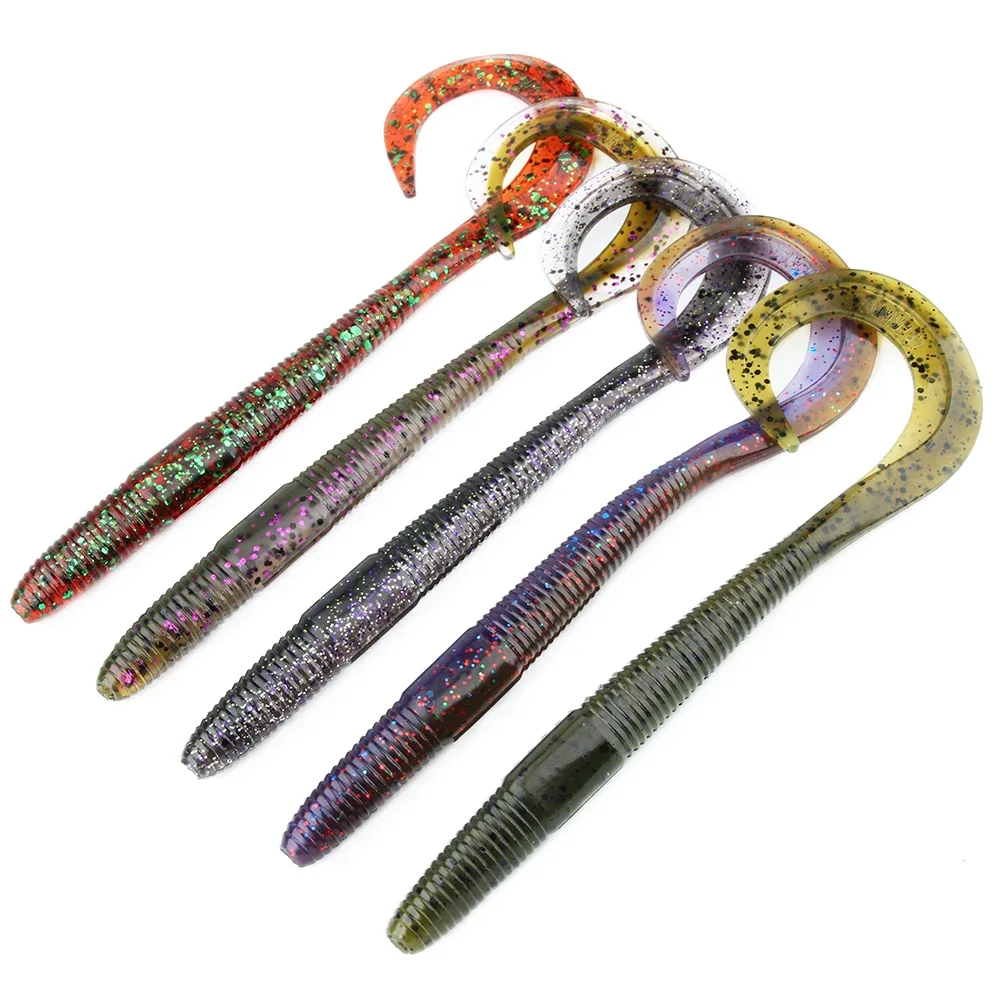 Spinpoler Soft Big Long Tail Worm Lure 8" 10" Sinking Soft Fishing ...