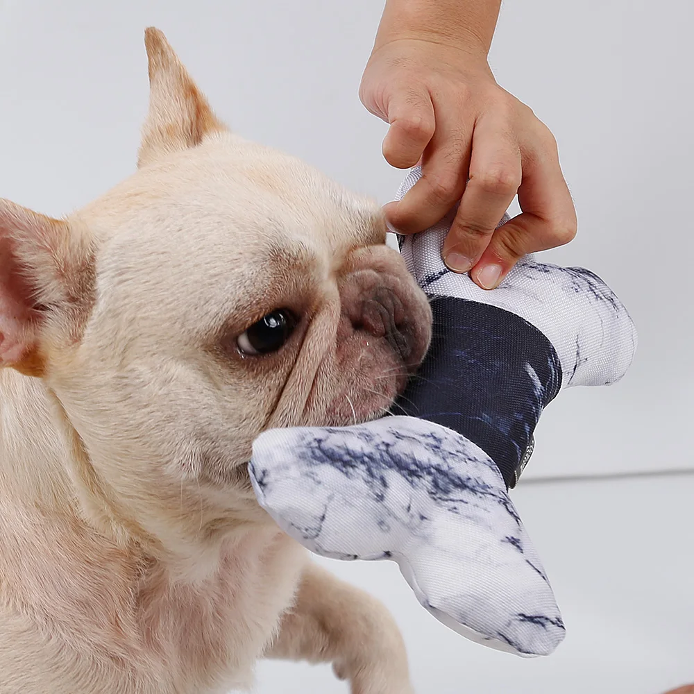 Marble Design Bone Shape Pet Chewing Toy Best Strong Squeak Dog Toys ...