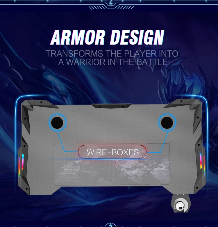 Smart Height Adjustable Gaming Desk - LED Racing Room Table