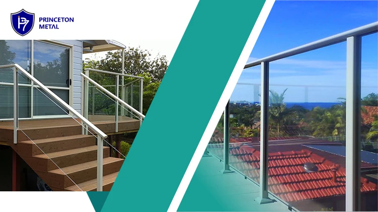 Princeton Modern Aluminium Glass Stair Handrail & Balustrade - OEM