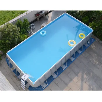 Intex 26788 4m X 2m X 1m Prism Steel Frame Rectangular Pool Set Pvc ...