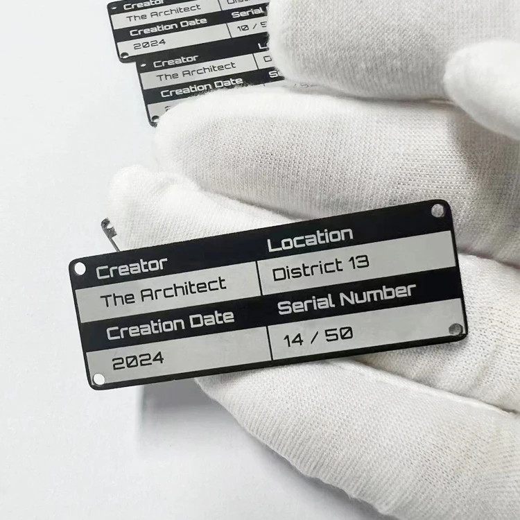 Custom Etched Metal Nameplates Laser Cutting Brushed Etching Logo ...