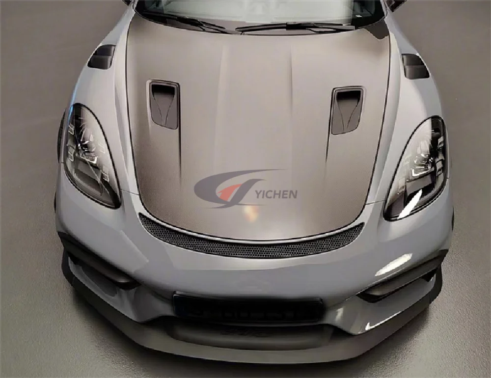 Gt4rs-style Carbon Fiber Front Bumper Lip For 2017-2019 Porsche Cayman ...