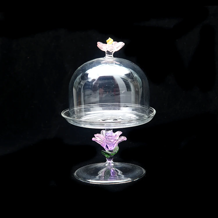 High Quality Clear Crystal Glass Wedding Cake Stand With Cover - Buy ...