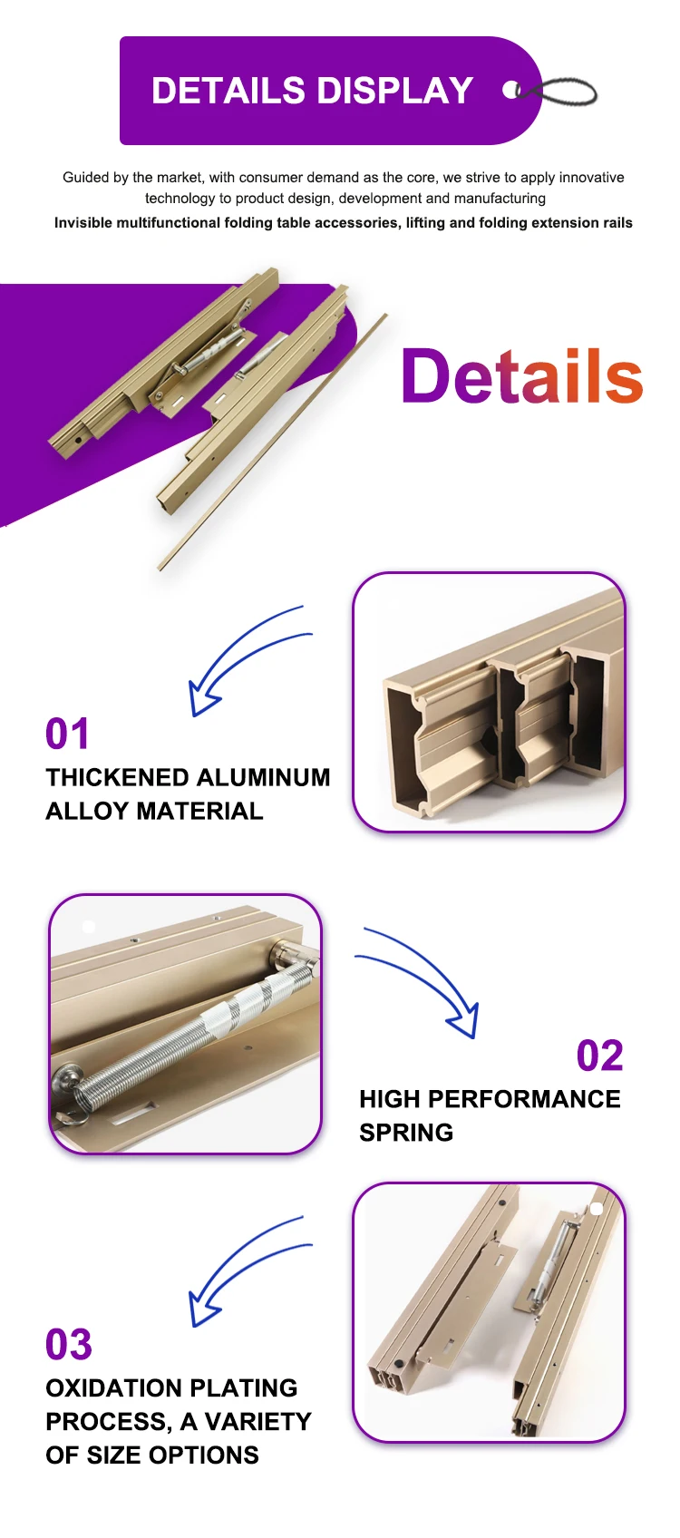 Lifting Guide Rail For Kitchen Cabinet Table Extension Mechanism Soft ...