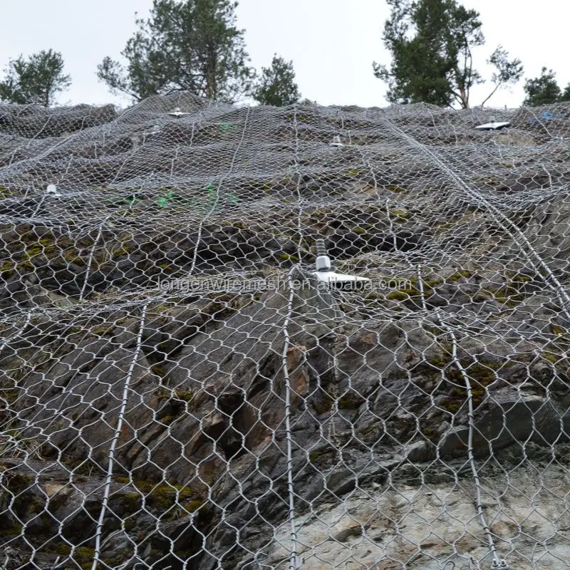 Galvanized Hexagonal Mesh Gabion Rockfall Netting PVC Coated Plain ...