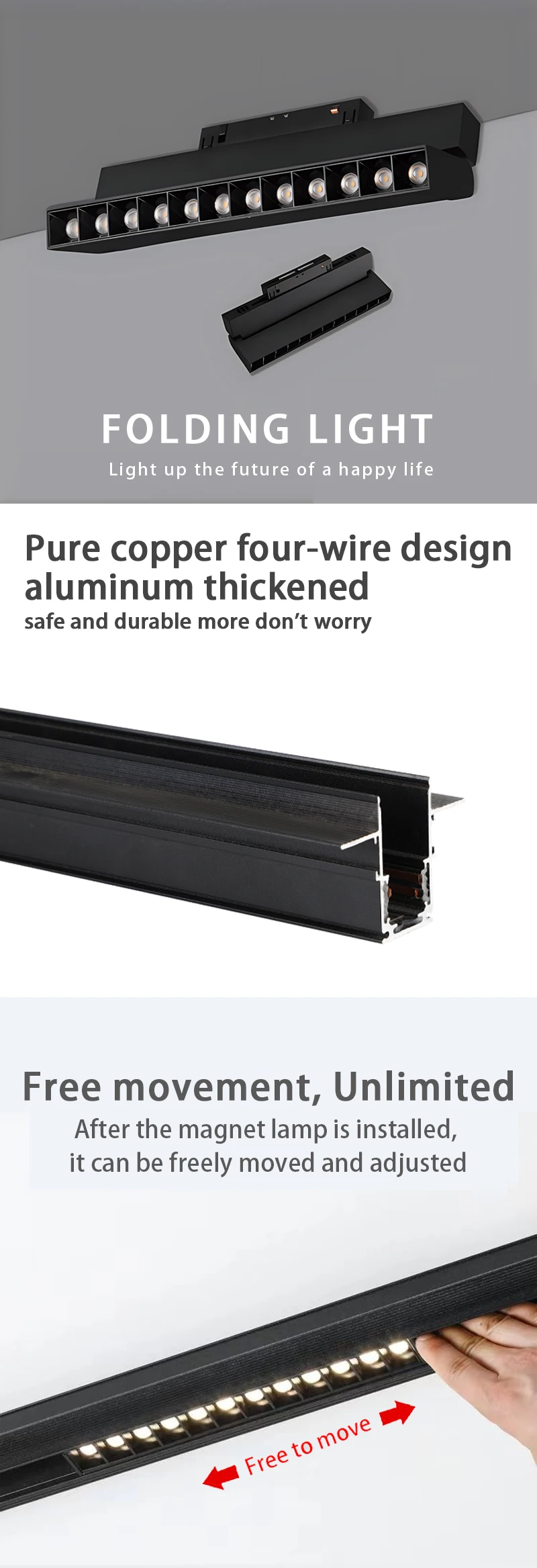 Ultrathin Smart Magnetic Track Light Dimmable Recessed Track Light Rail ...