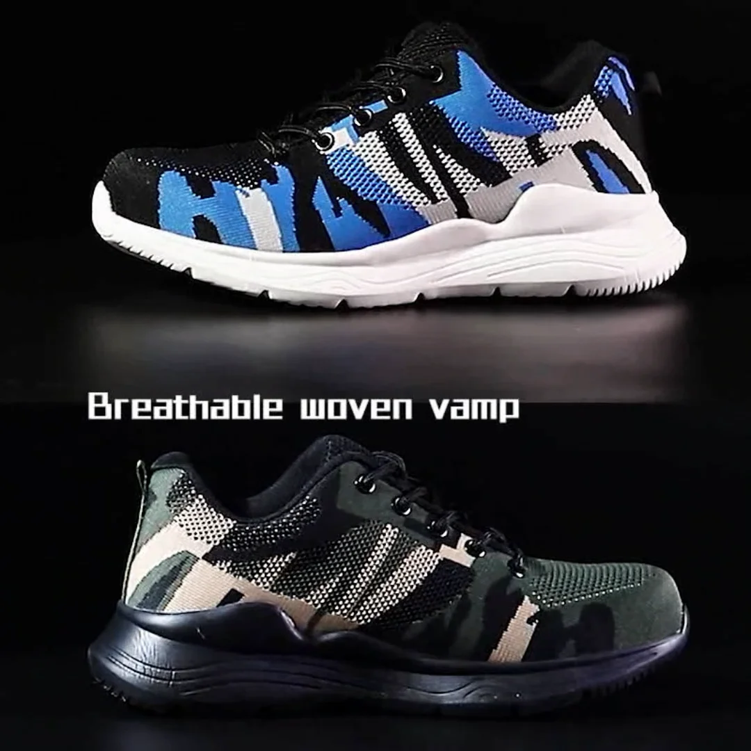 Prevent Puncture Safety Shoes Industrial Working Fly Woven Breathable ...