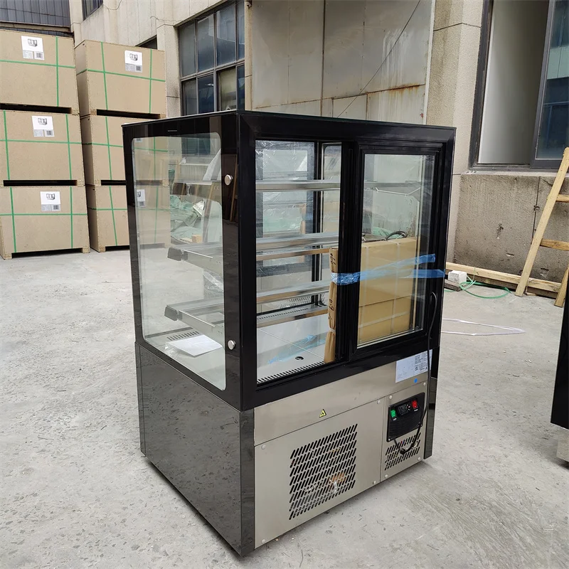 Cake Chiller Showcase Display Cabinet - Black & Eco-friendly