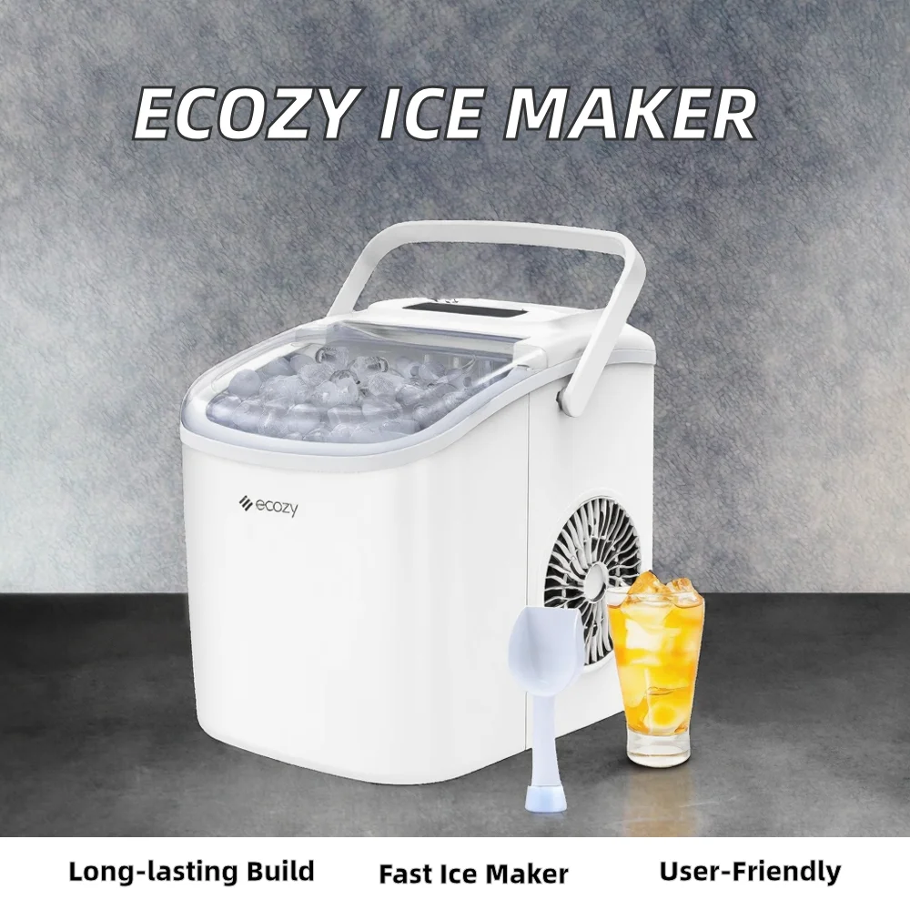 For Ecozy Countertop Portable Pebble Ice Maker 9 Cubes in 6 Mins for ...