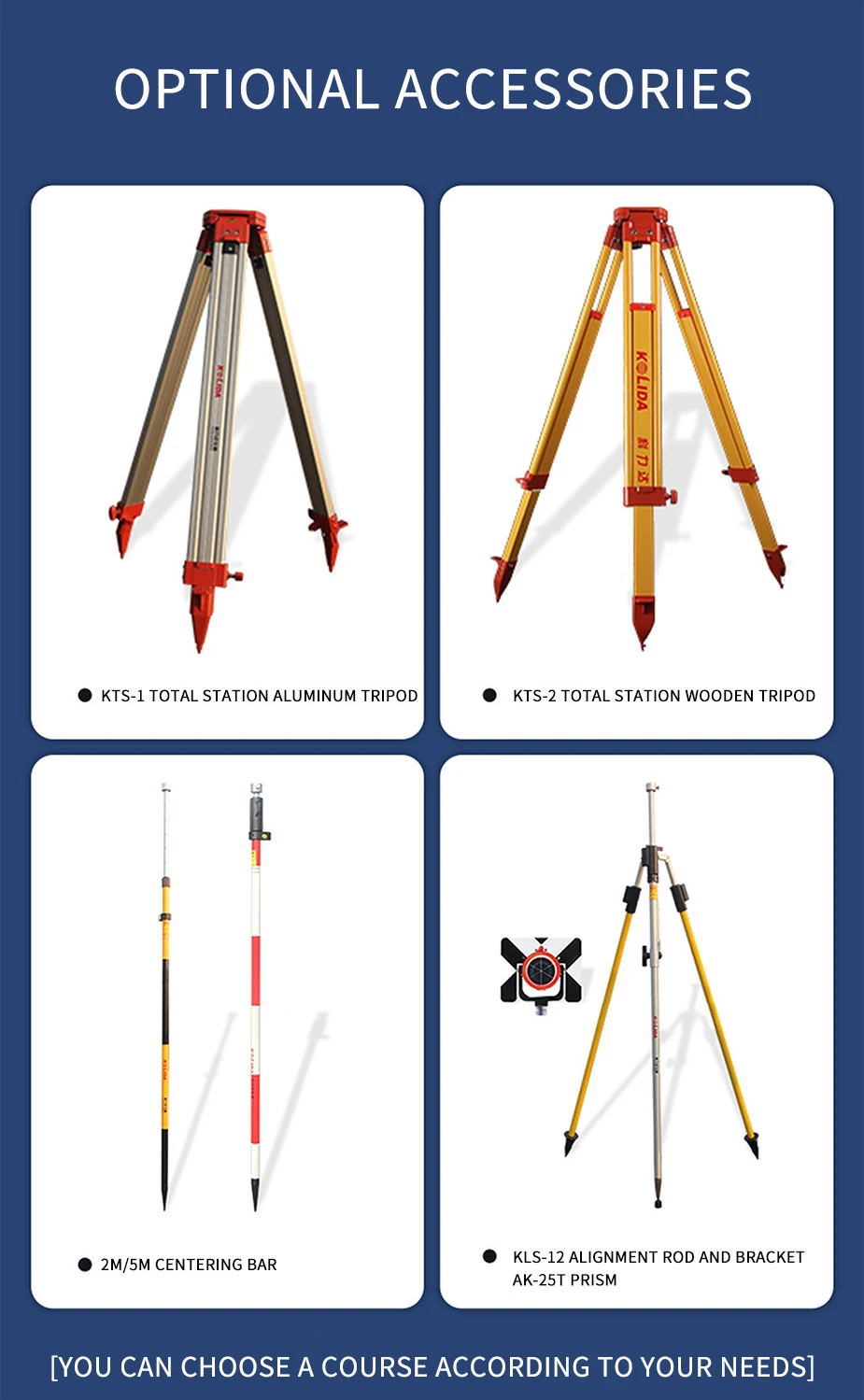 Hot Sale Total Station 2" Accuracy Surveying Equipment 1000m Prism Free ...