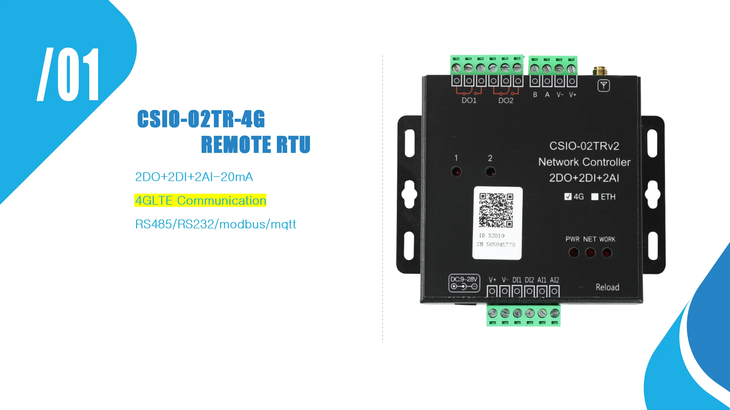 Industrial Remote Terminal Unit Csio-02tr-j45 With 4 Analog 20ma Input ...