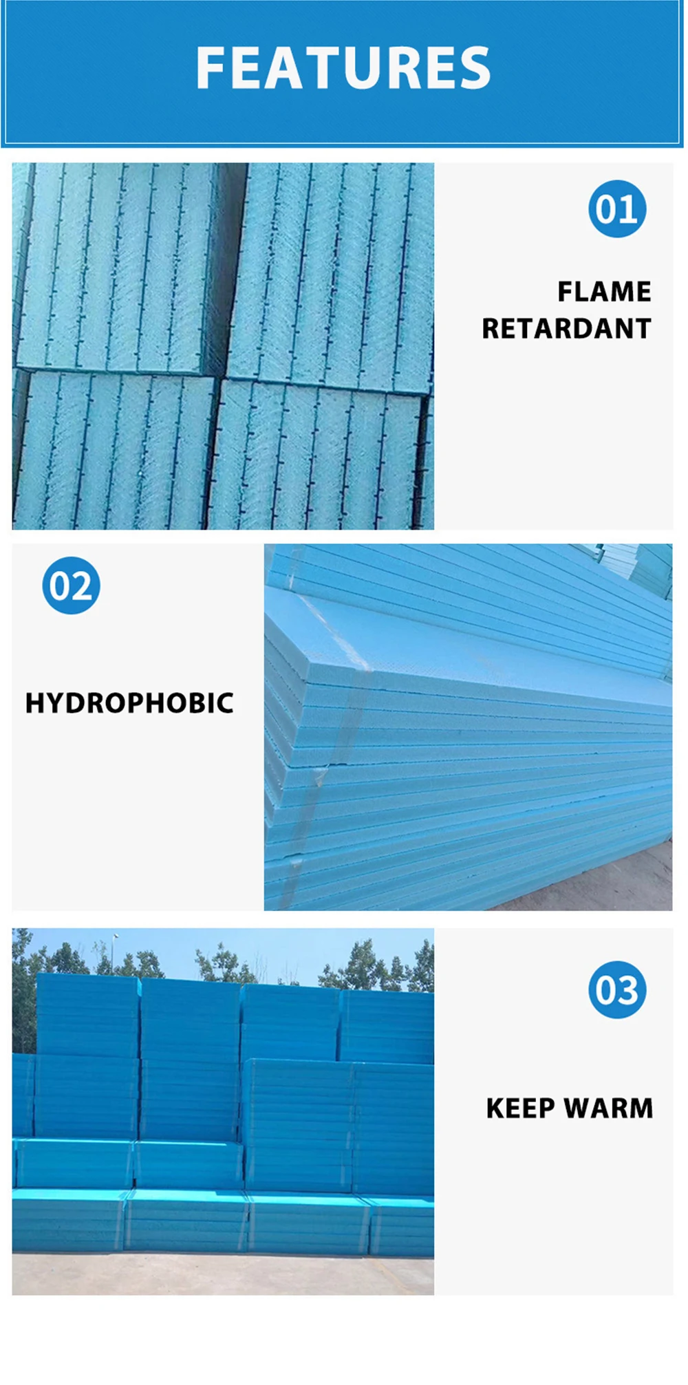 Factory Price XPS Foam Insulation Board 6mm, 10mm, 50mm - 100mm for ...