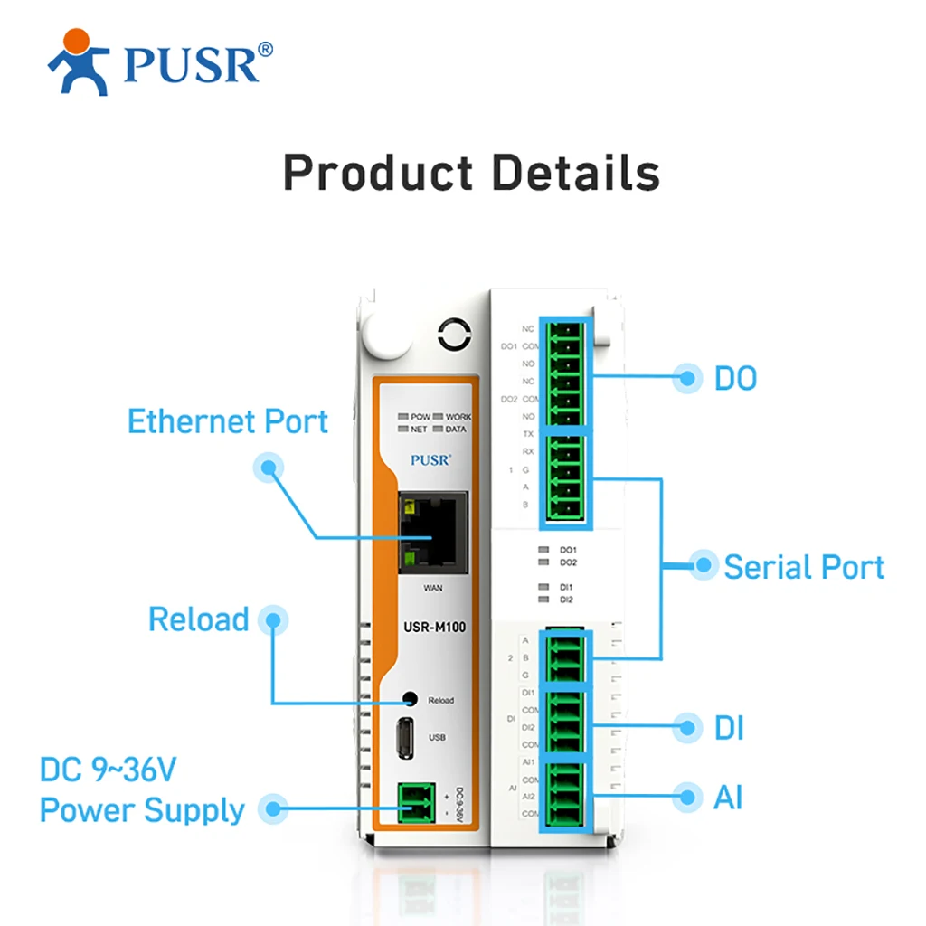 USR-M100 Remote Iot Edge Computing IO Gateway - MQTT/SSL Modbus USR-M100 Remote Iot Edge Computing IO Gateway - MQTT/SSL Modbus