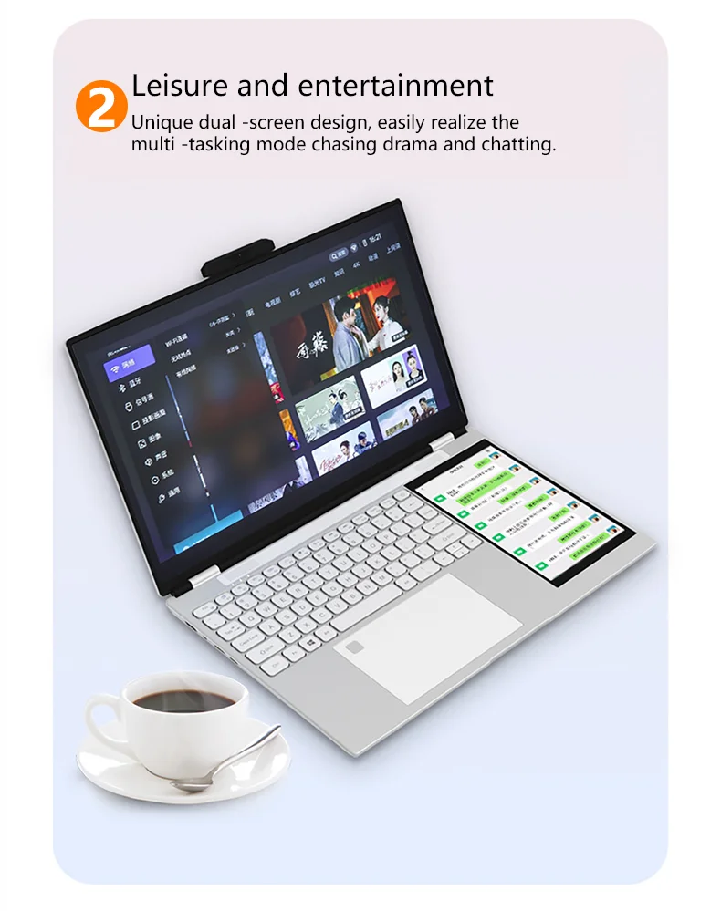 Brand New Dual Screen Laptop 15.6 Inch Touch Screen Intel N5105 Double ...