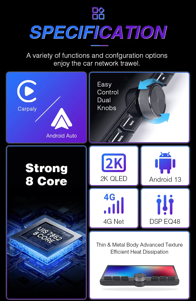 Universal Diamond 2k QLED Android Car Screen 8core TS10 TS18