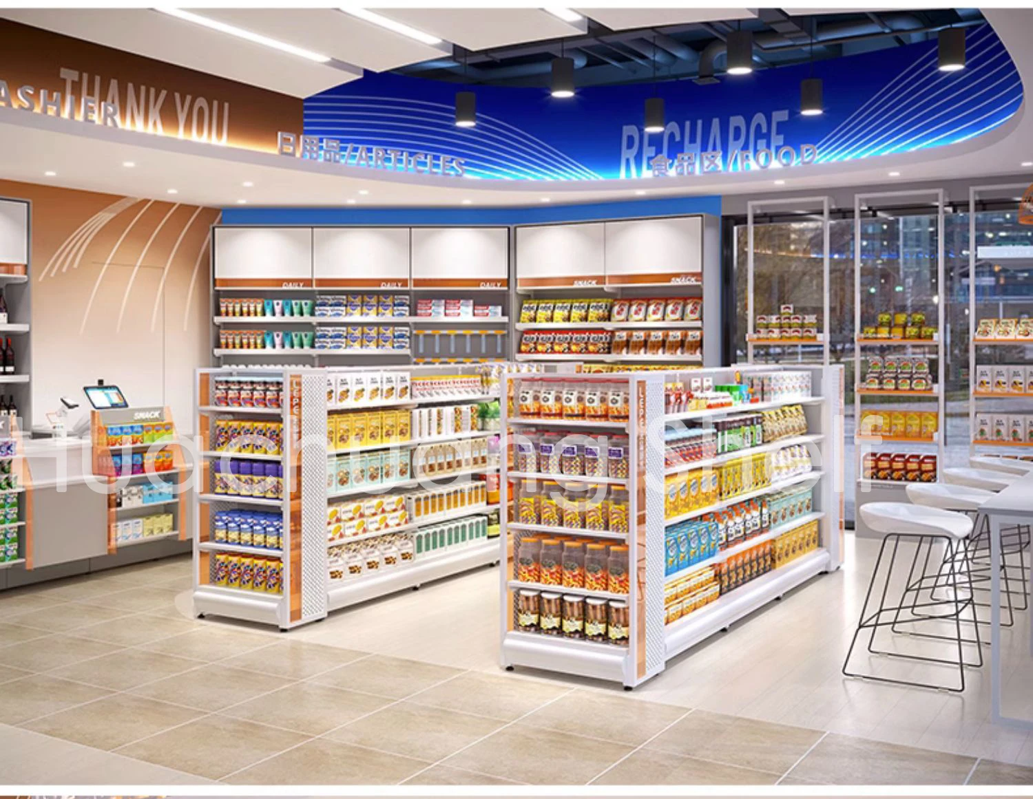 Customized Supermarket Rack Convenience Store Shelf Adjustable Metal ...