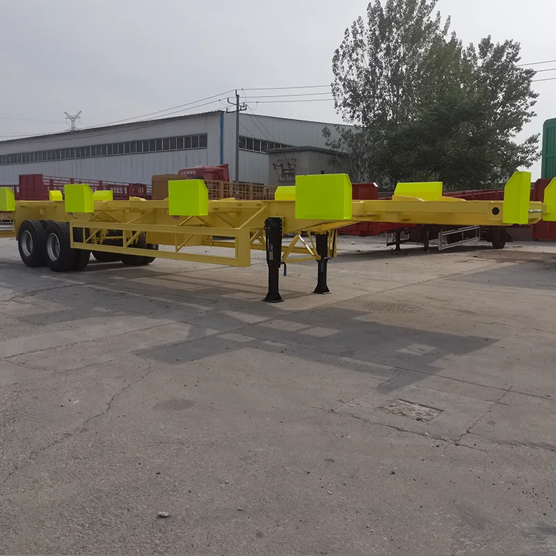 20ft/40ft Terminal Skeleton Semi-trailer 2 Axle Container Skeleton ...